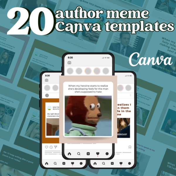 Author Meme Canva Templates - Author Content Calendar